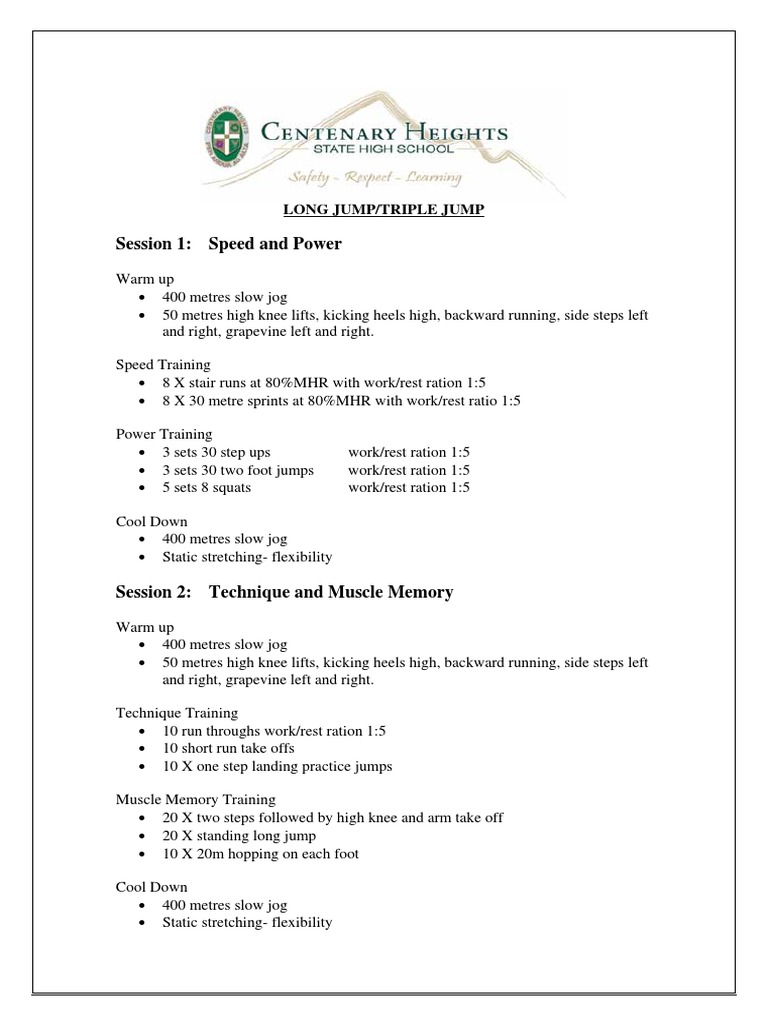 Long Jump Triple Jump Training | PDF | Flexibility (Anatomy) | Knee