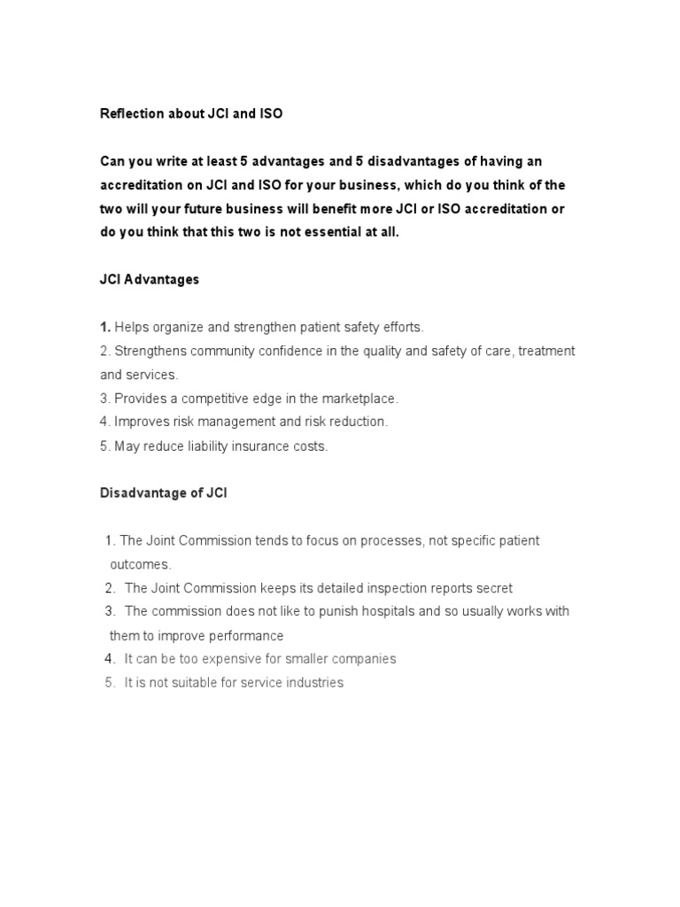 Comparing the Benefits of JCI and ISO Accreditation for Healthcare ...