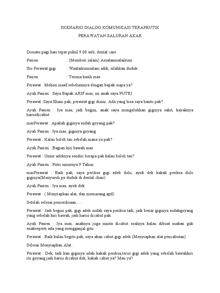 Skenario Dialog Komunikasi Terapeutik | PDF