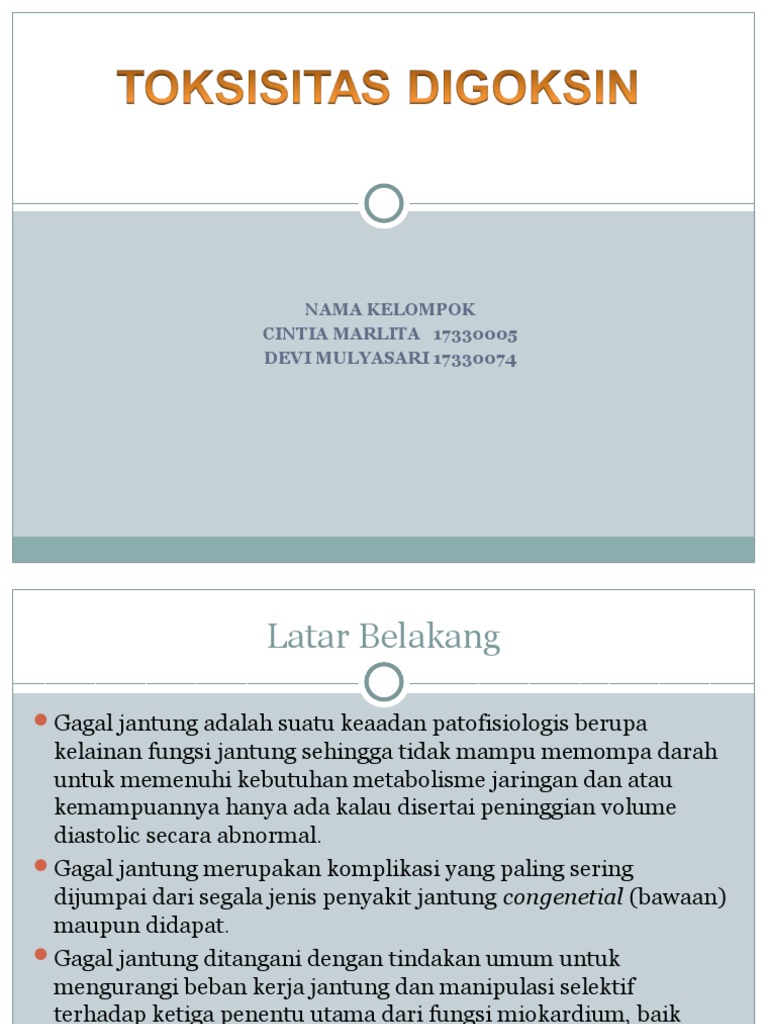 Farmakokinetika Digoksin | PDF