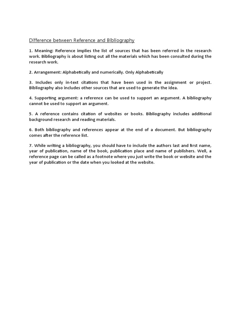 Reference vs. Bibliography Explained | PDF | Language Arts & Discipline