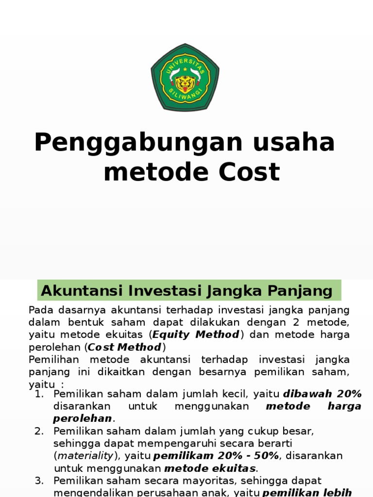 Metode Cost dalam Akuntansi Investasi | PDF