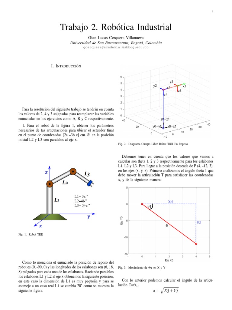 Cinematica Inversa y Dinamica de Robots Manipuladores (Ejercicios Resueltos) | PDF | Tiempo ...