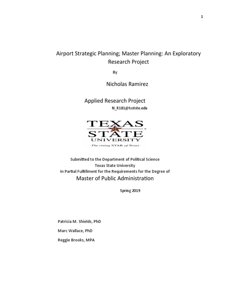 Airport Strategic Planning Master Planning: An Exploratory Research ...