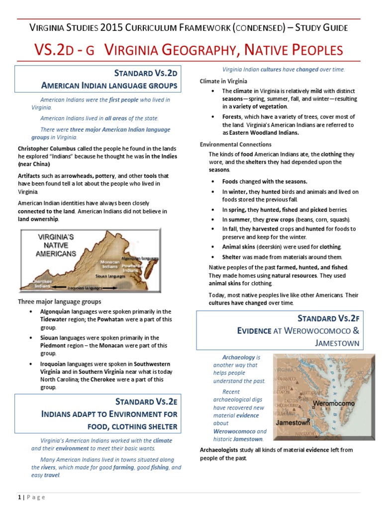 VS.2 - V G, N P: D G Irginia Eography Ative Eoples | PDF | Native ...