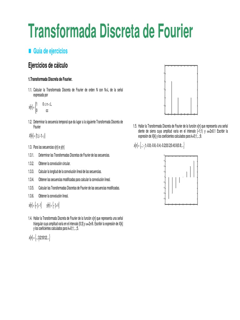 Transformada Discreta de Fourier Ejercicios PDF | PDF | Transformada discreta de Fourier ...