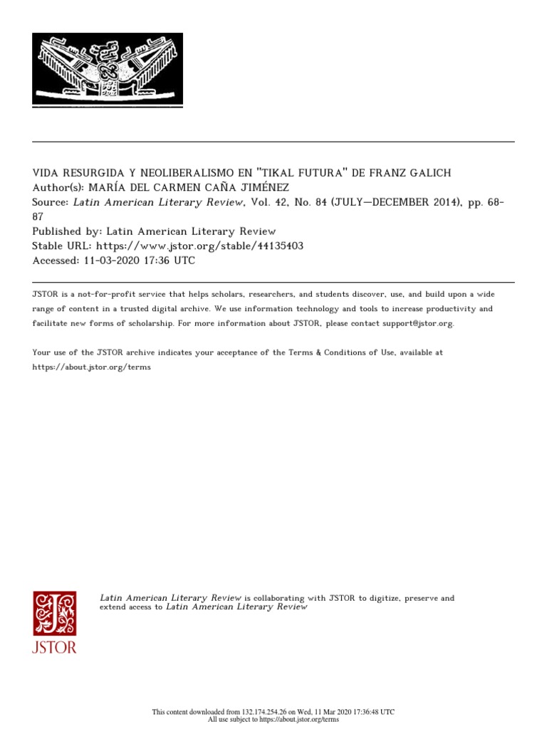 Vida Resurgida y Neoliberalismo en Tikal Futura de Franz Galich PDF ...