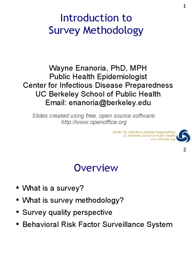Survey Intro Survey Methods | PDF