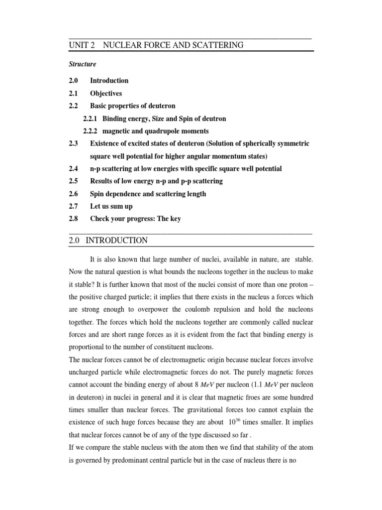 Properties and States of Deuteron | PDF | Nuclear Force | Atomic Nucleus