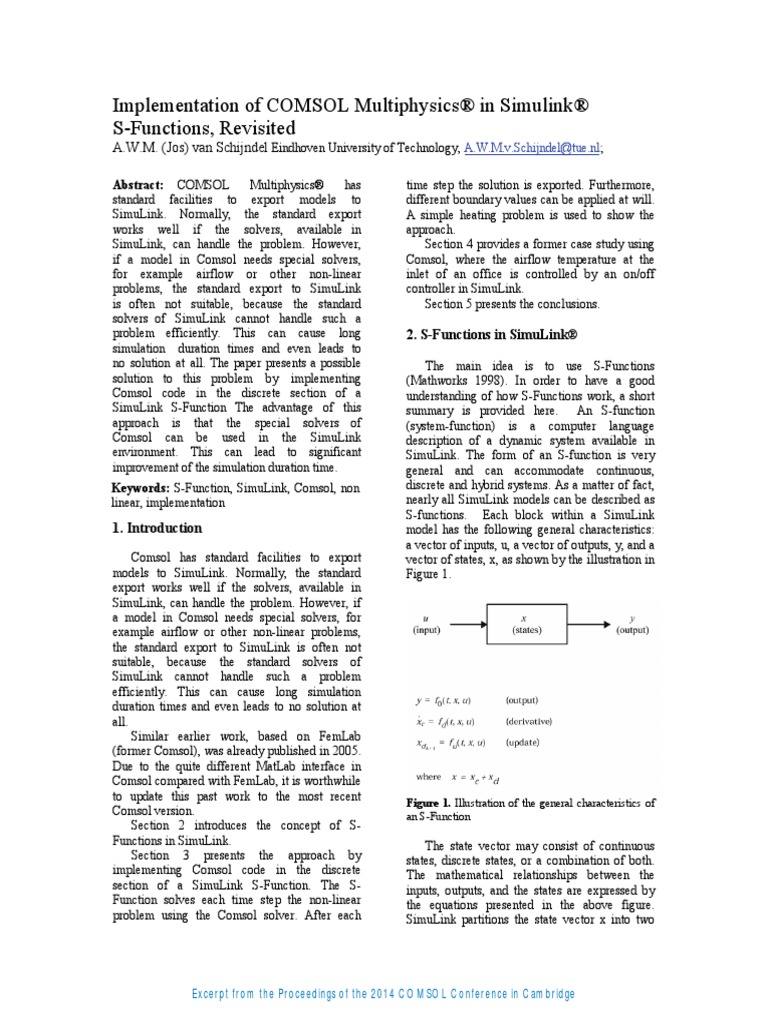 Implementation of COMSOL Multiphysics® in Simulink® | PDF | Nonlinear ...