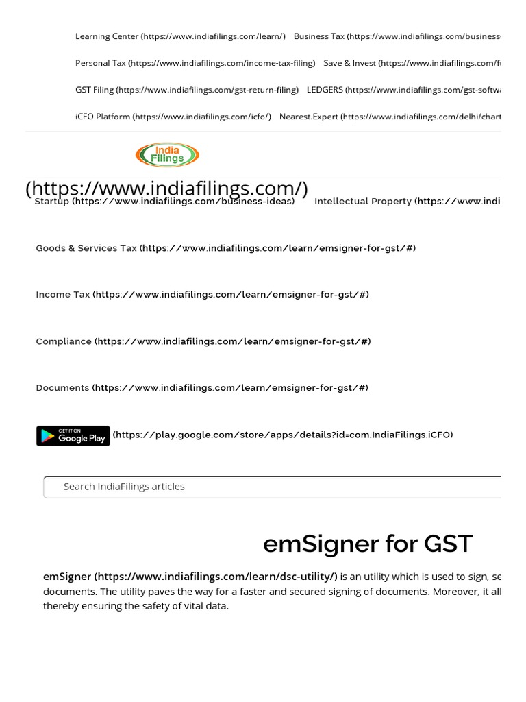 EmSigner For GST - Download & Installation Procedure | PDF | Business