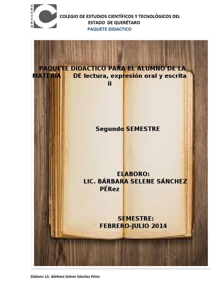 Paquete Didáctico de Lectura y Escritura | PDF | Organismos | Biología ...