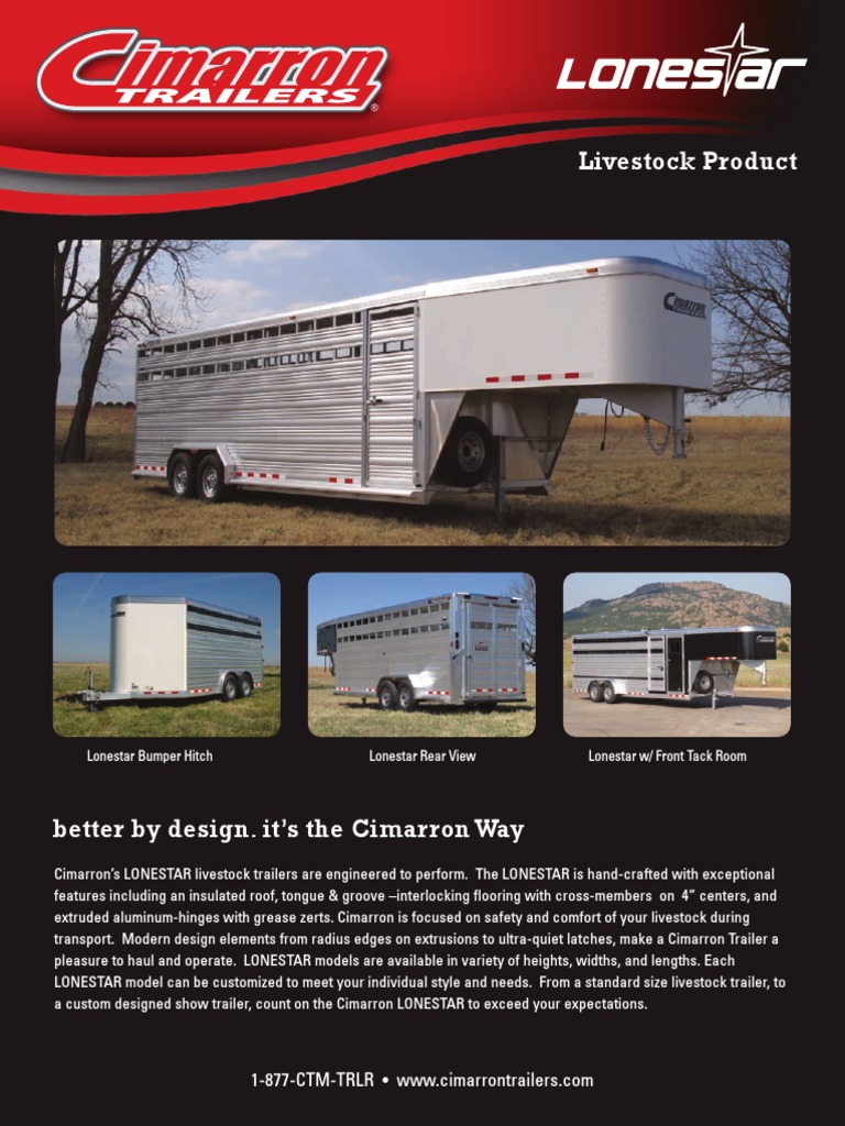 Cimarron Trailers Lonestar 2012 | PDF | Trailer (Vehicle) | Wheel