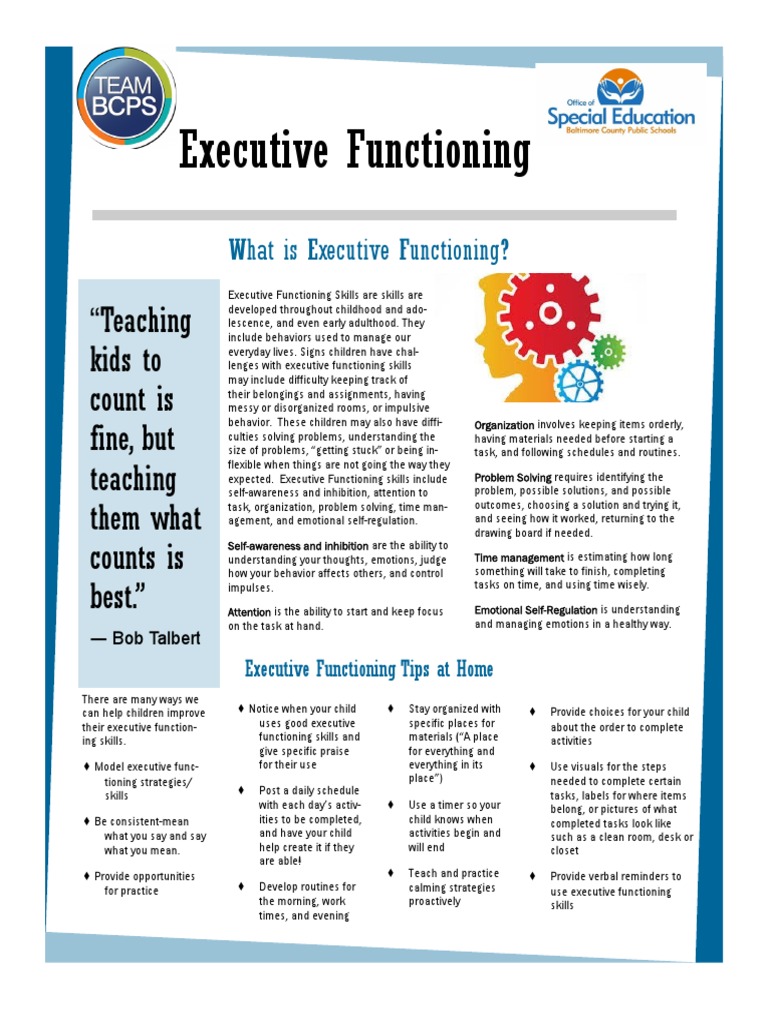 Enhancing Executive Functioning Skills | PDF | Executive Functions ...
