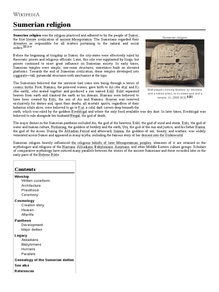 Sumerian Religion: Sumerian Religion Was The Religion Practiced and ...