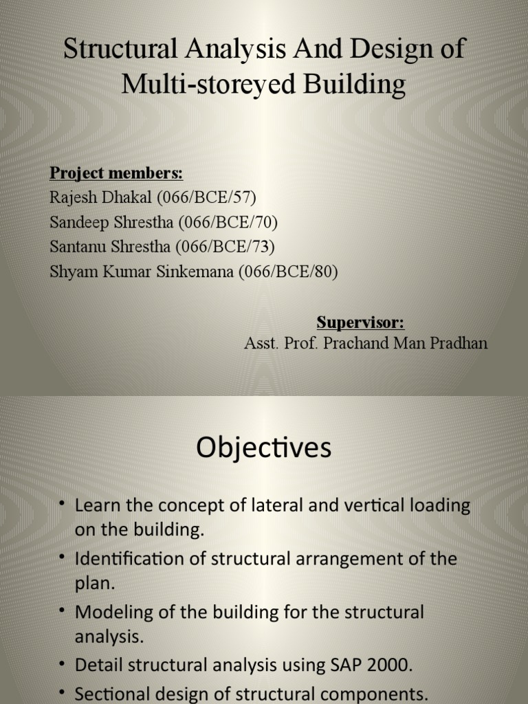 Structural Analysis and Design of Multi-Storeyed Building: Project ...