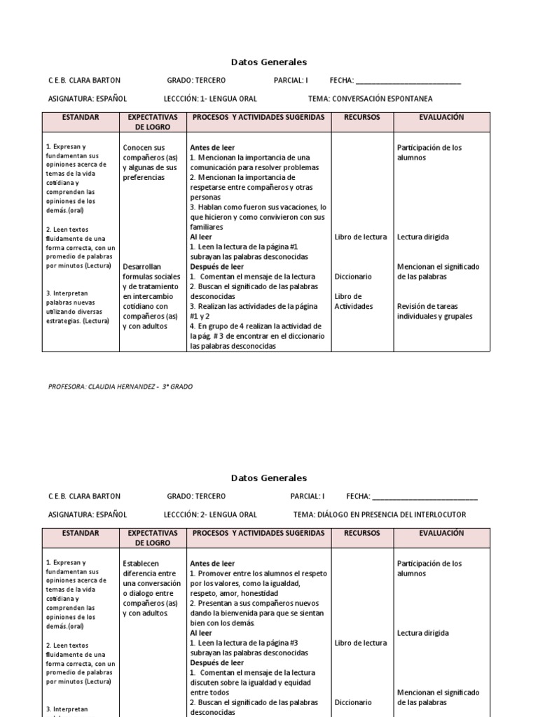 Temas de Español para 3er Grado | PDF | Diccionario | Libros