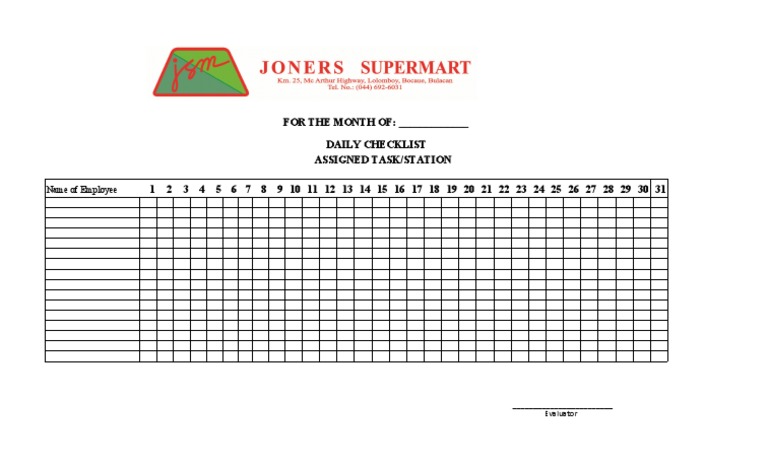 Checklist (Assigned Station) | PDF