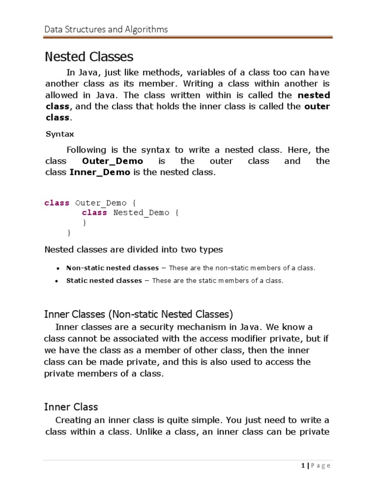 Lecture 3 Nested Classes Download Free Pdf Class Computer Programming Method Computer