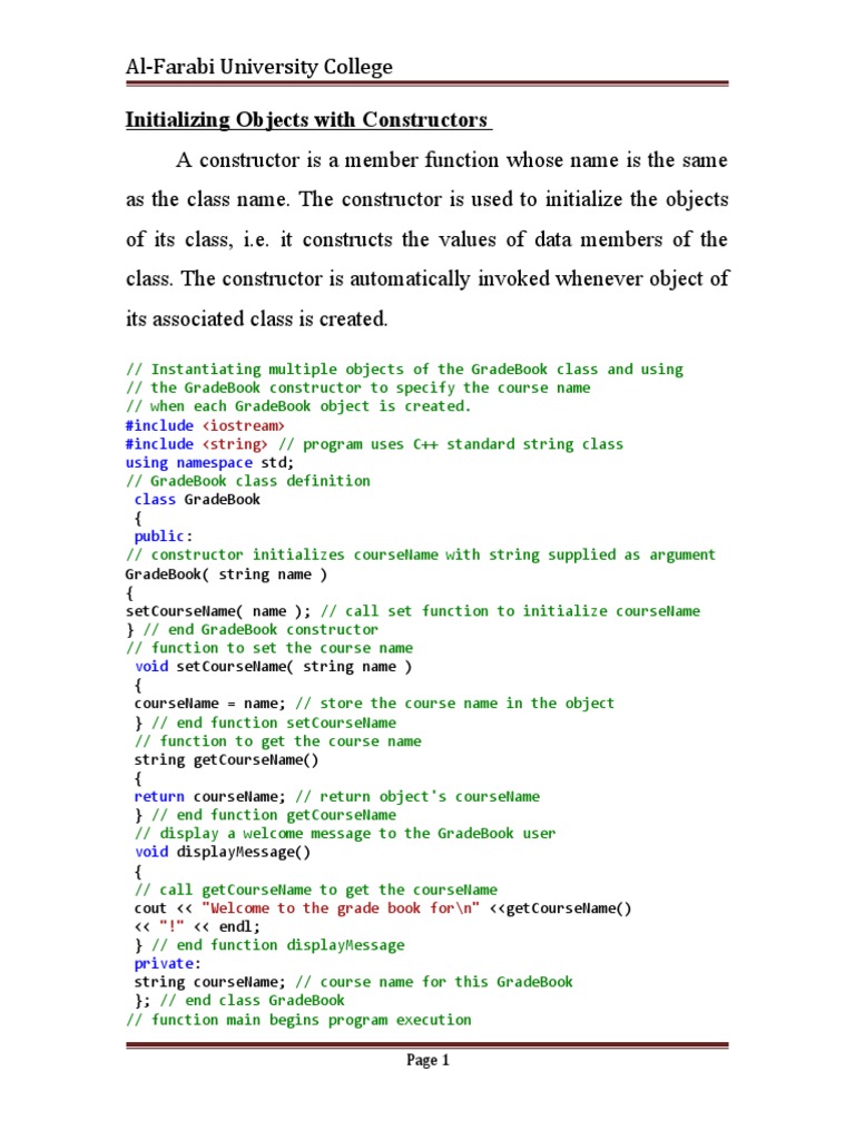 Lecture 3 Constructor And Destructor Pdf Constructor Object Oriented Programming Programming