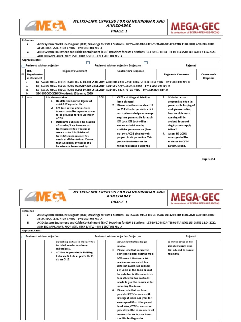 Comments Sheet ENC BLD ACIDS | PDF | Electrical Engineering | Computing ...