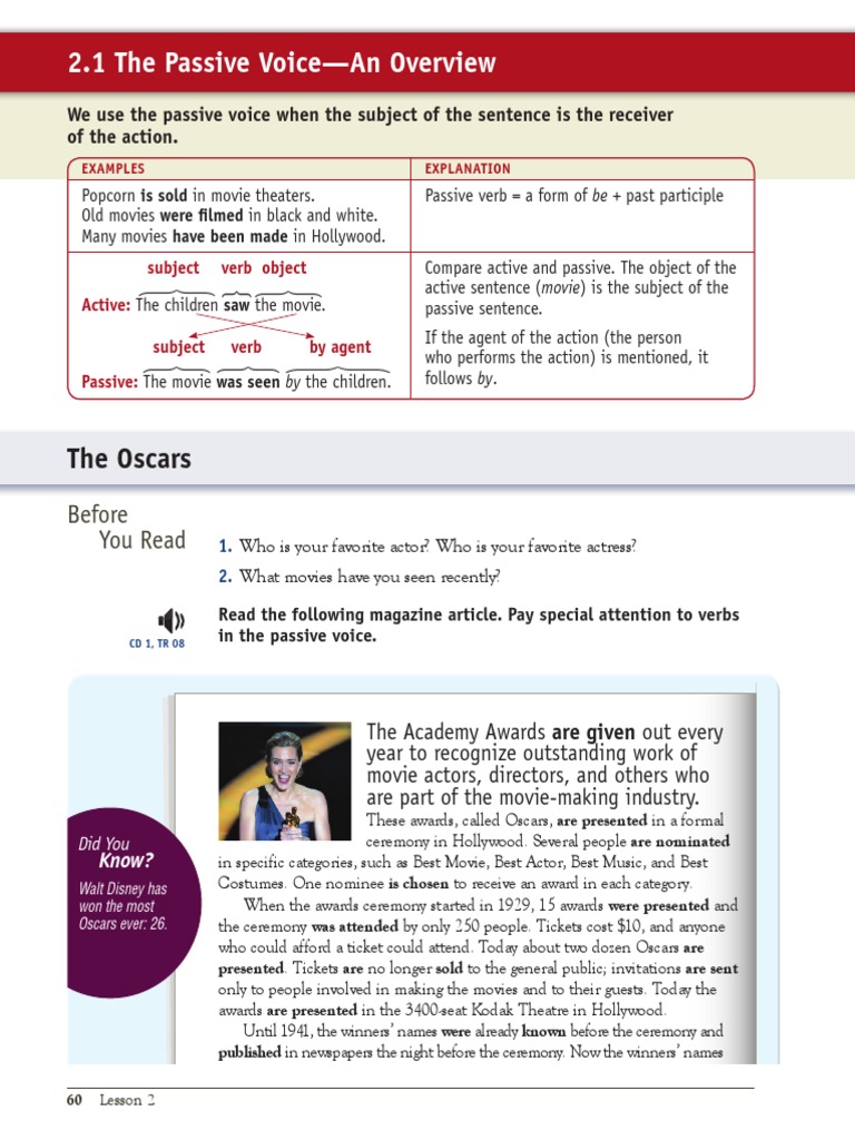2.1 The Passive Voice-An Overview | PDF | Animation | Verb