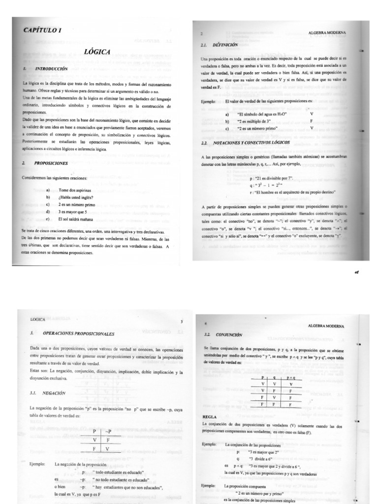 Algebra Moderna Sebastian Lazo - Logica | PDF