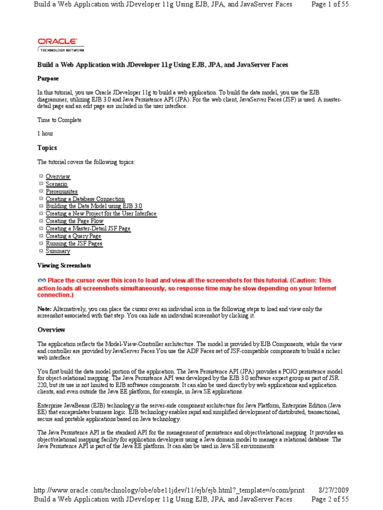 Jdeveloper Ejb Application | PDF | Enterprise Java Beans | Java Platform