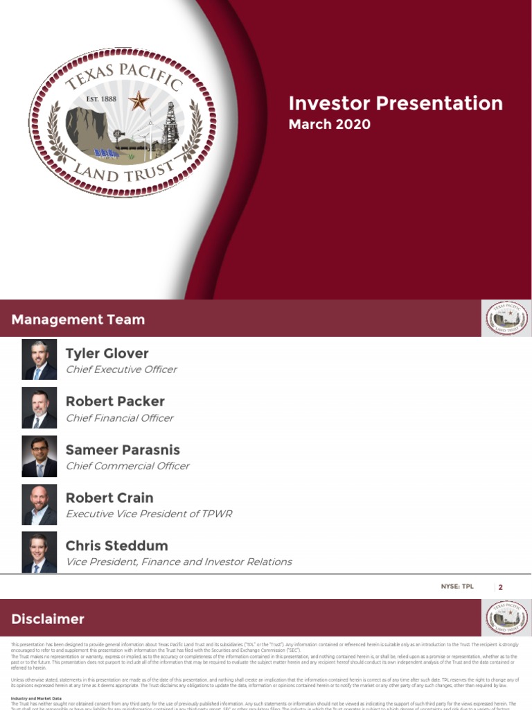 TPL Presentation March 2020 | PDF | Earnings Before Interest | Corporations