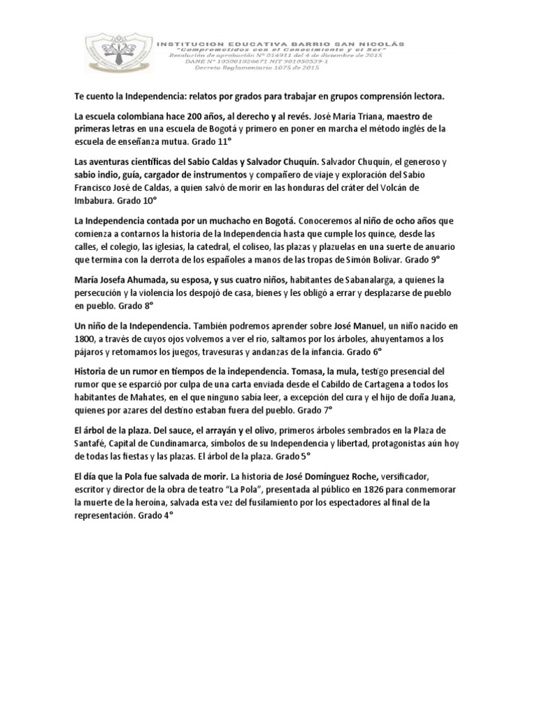 Cuentos de la Independencia para Niños | PDF