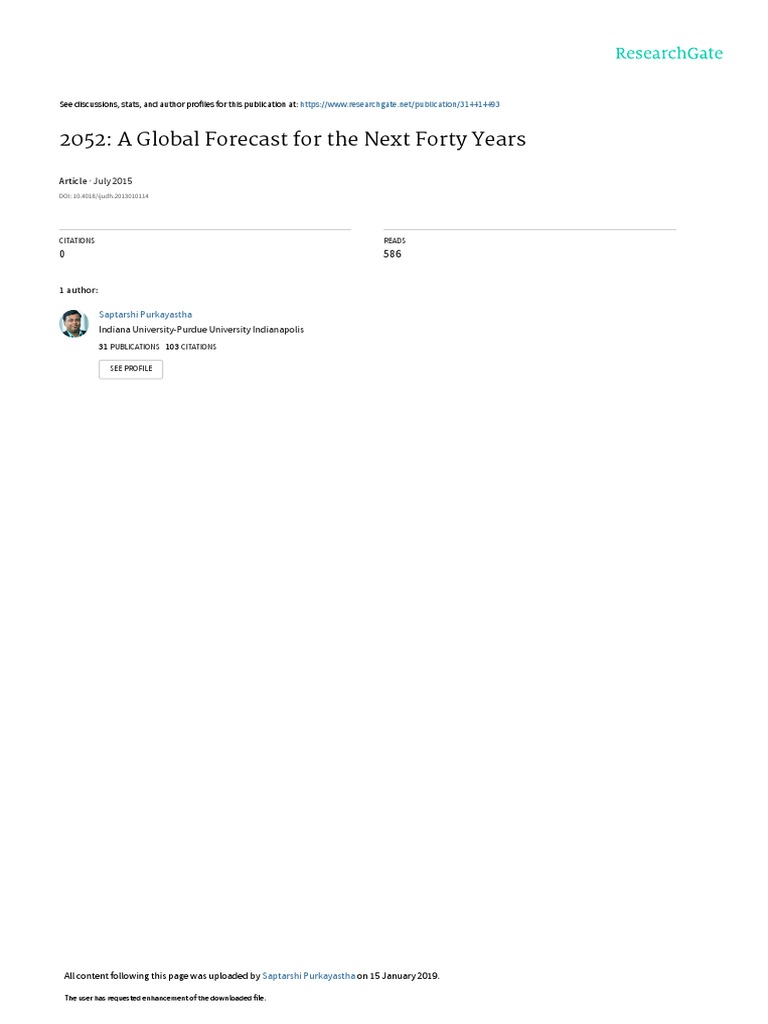 2052 A Global Forecast For The Next Forty Years PDF | PDF