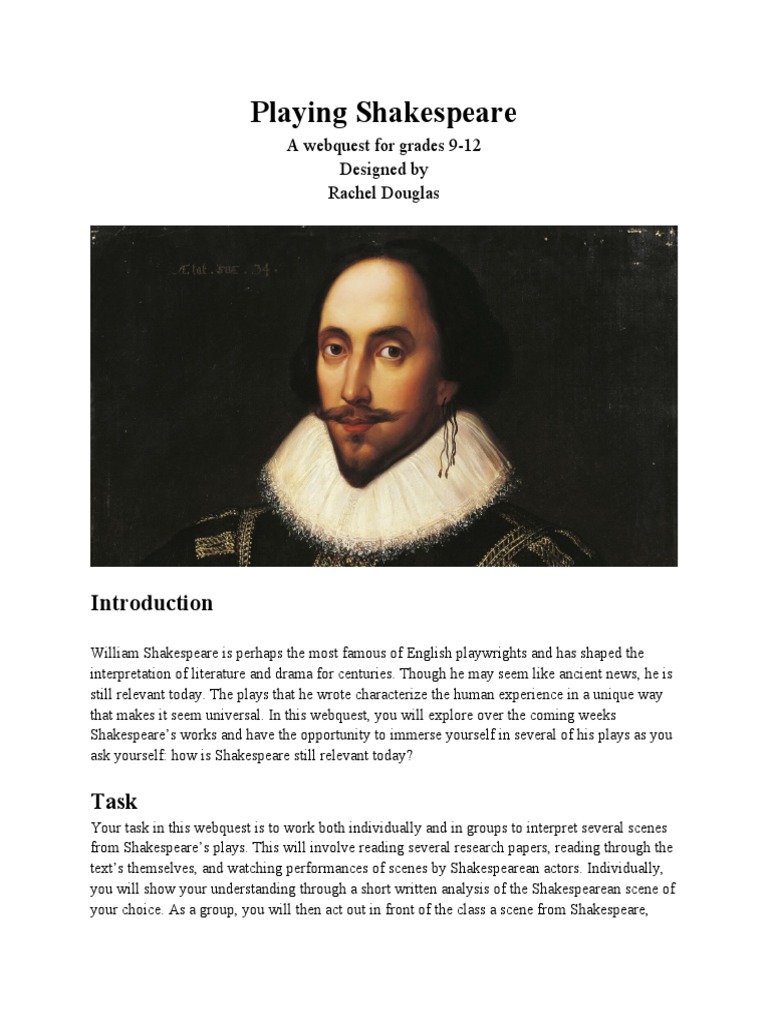 Webquest Shakespeares Plays | PDF | Romeo And Juliet | A Midsummer ...