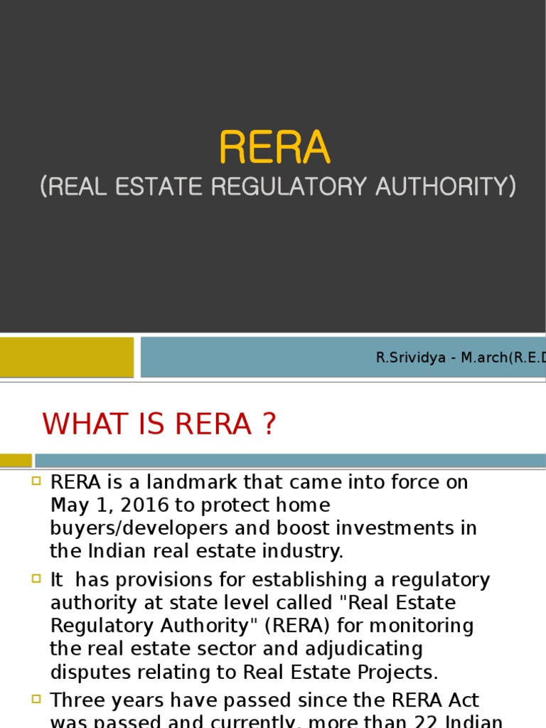 Understanding RERA in Indian Real Estate | PDF | Real Estate Broker | Estate Agent