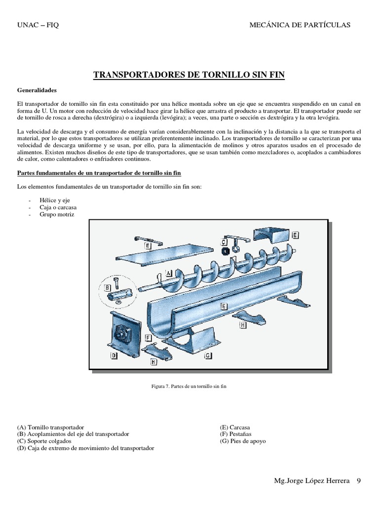 2 Transporte Helicoidal PDF | PDF | Tornillo | Acero