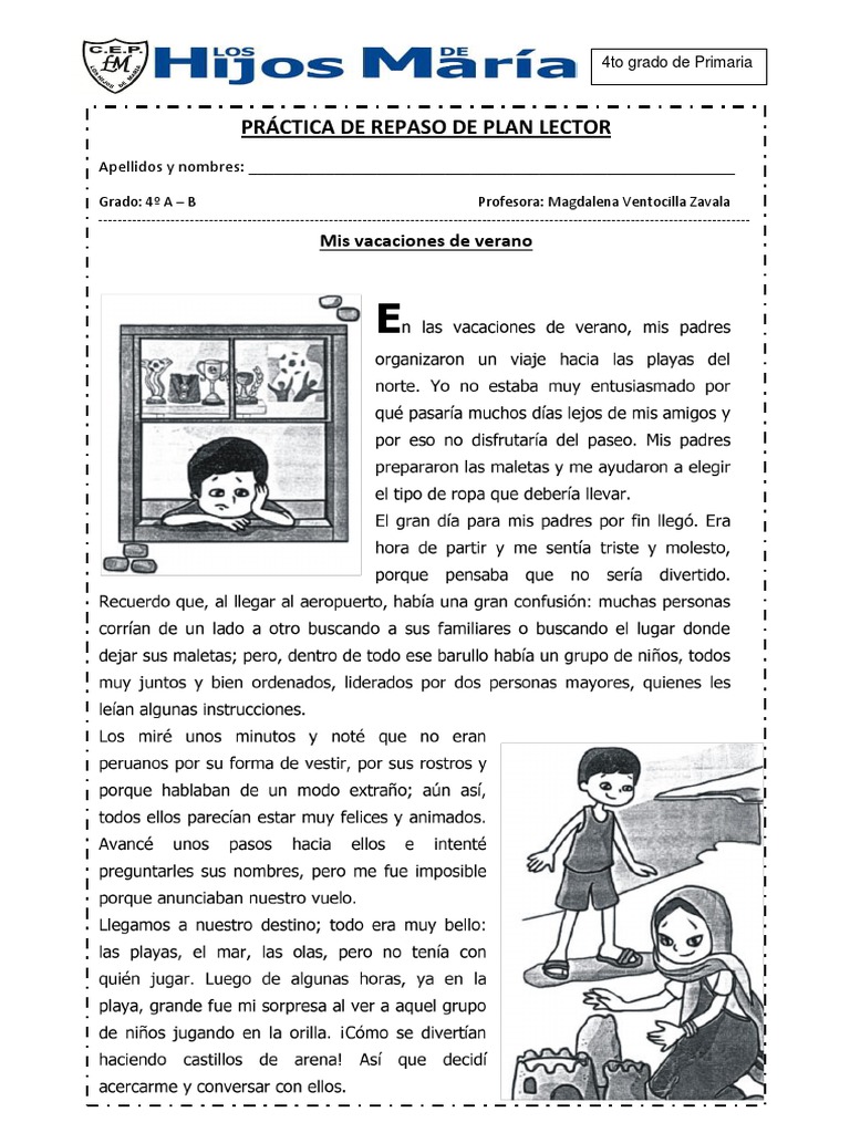 Plan Lector 4to De Primaria Pdf