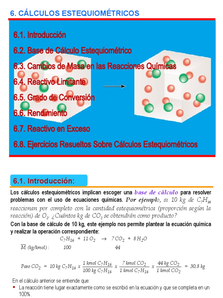 Cálculos Estequiométricos | PDF | Reacciones químicas | Estequiometría