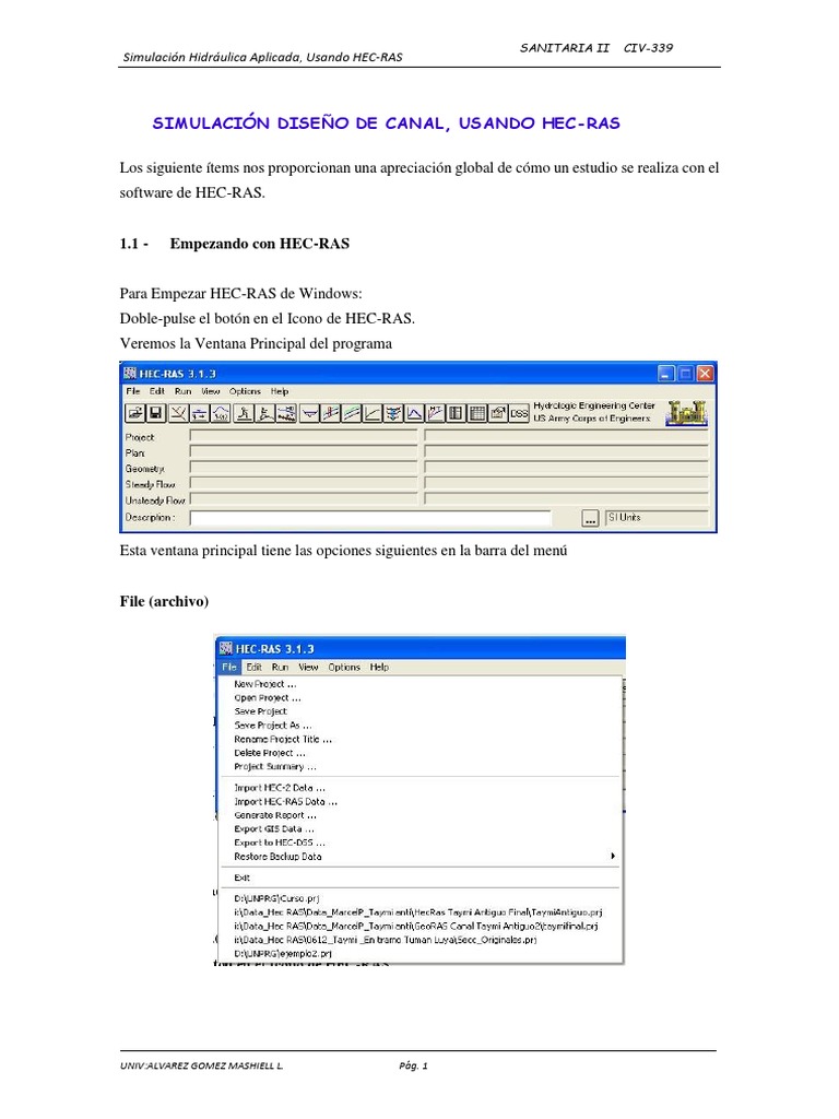 Manual HEC RAS | PDF | Ventana (informática) | Simulación