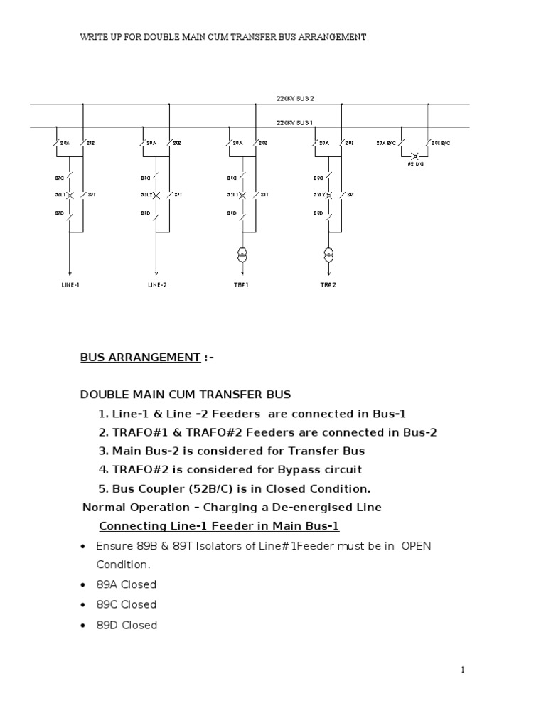 Bus Arrangement-Double Main Cum Transfer | Download Free PDF ...