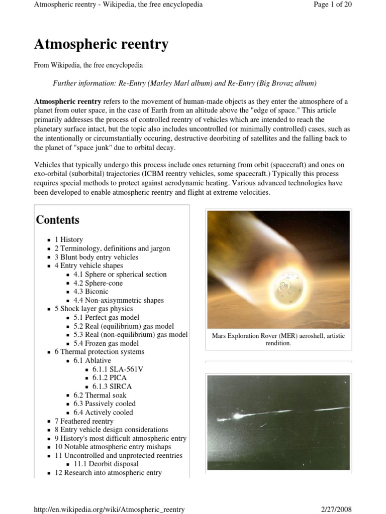 Atmospheric Reentry PDF | PDF | Atmospheric Entry | Outer Space