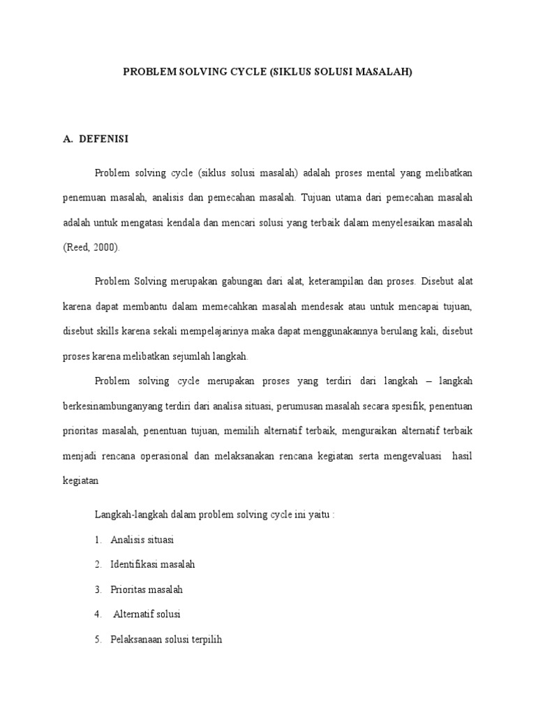 Problem Solving Cycle | PDF