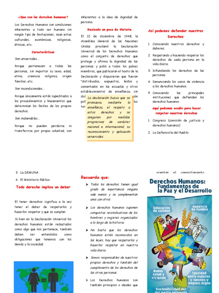 Triptico Derechos | PDF | Derechos humanos | Dignidad