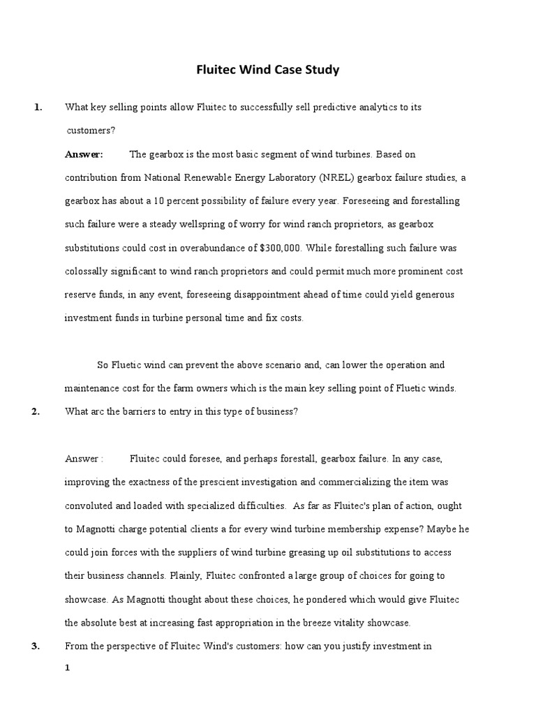 Fluetic Wind Case Study | PDF | Predictive Analytics | Analytics