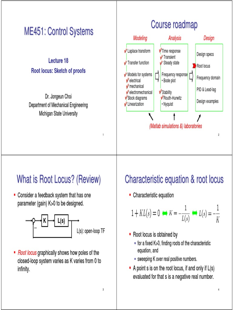 ME451: Control Systems Course Roadmap | PDF | Control Theory ...