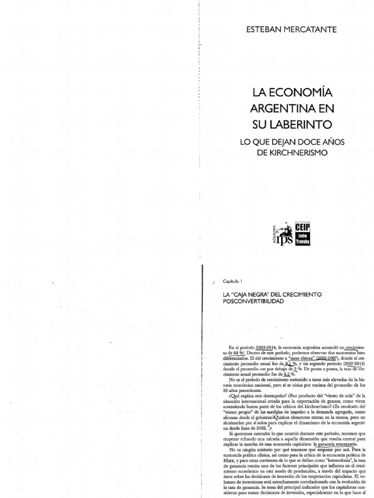 Mercadante, Esteban, La Economía Argentina en Su Laberinto, (Capítulos ...