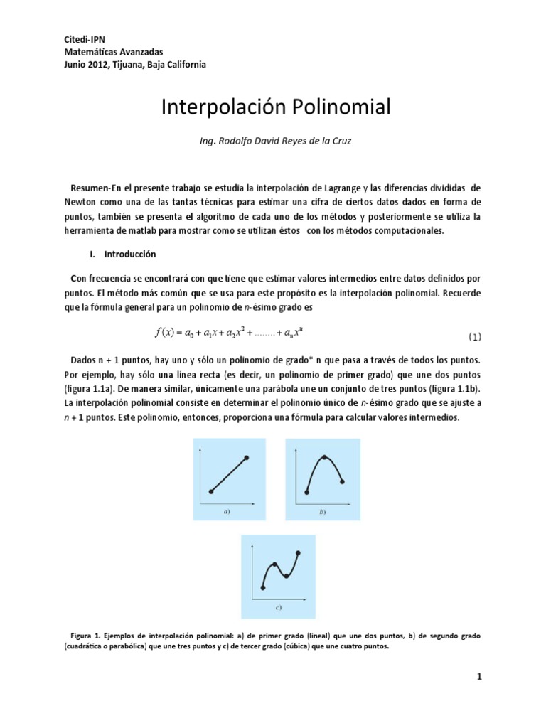 Interpolación polinominal Citedi-IPN | PDF | Spline (Matemáticas ...