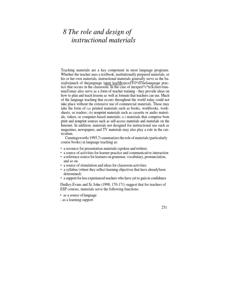 8 The Role and Design of Instructional Materials | PDF | Teachers ...