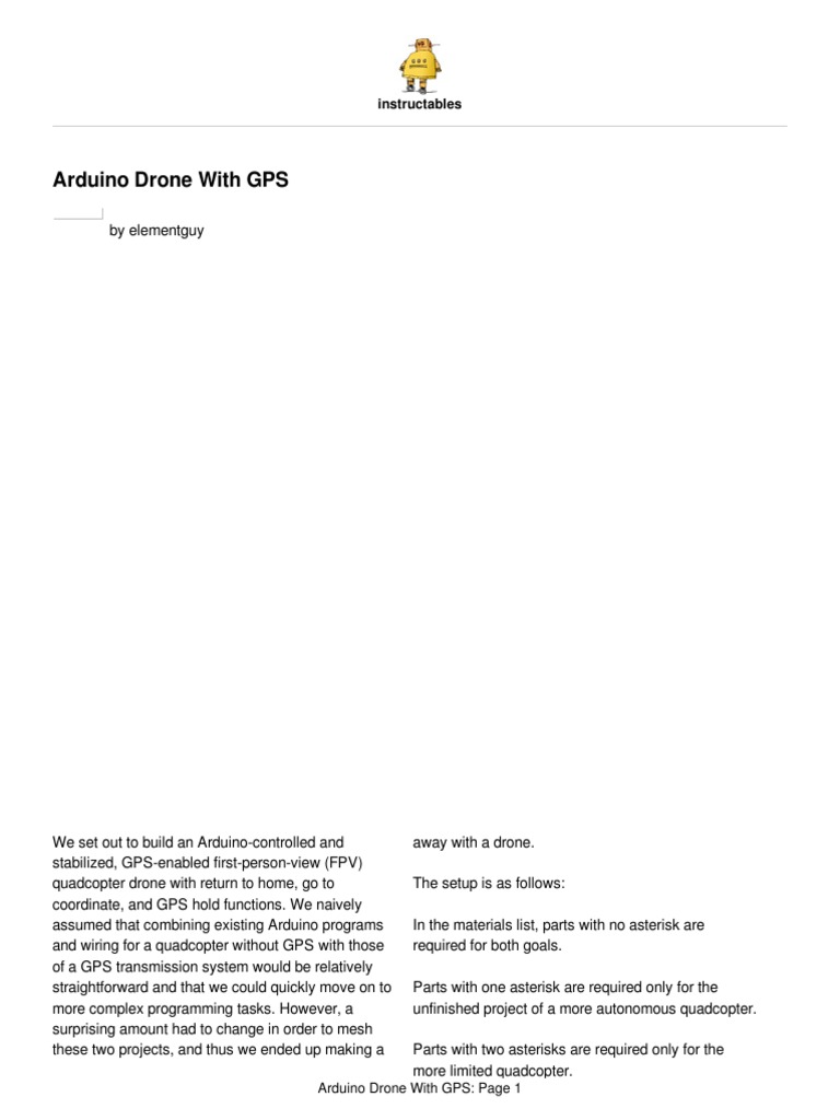 Arduino Drone With GPS | PDF | Arduino | Electrical Connector