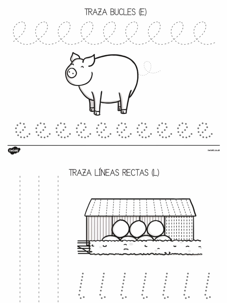 ES T L 1085 en La Granja Fichas de Motricidad Fina Trazo | PDF