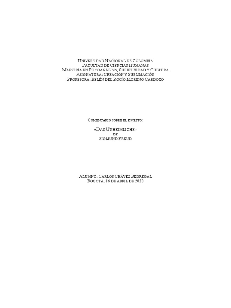 Das Unheimlich, Carlos Chávez Bedregal PDF | Descargar gratis PDF ...