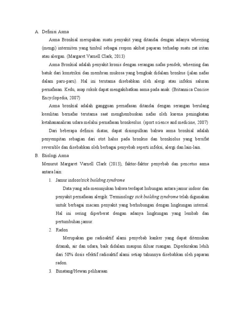 Definisi Dan Etiologi Asma | PDF